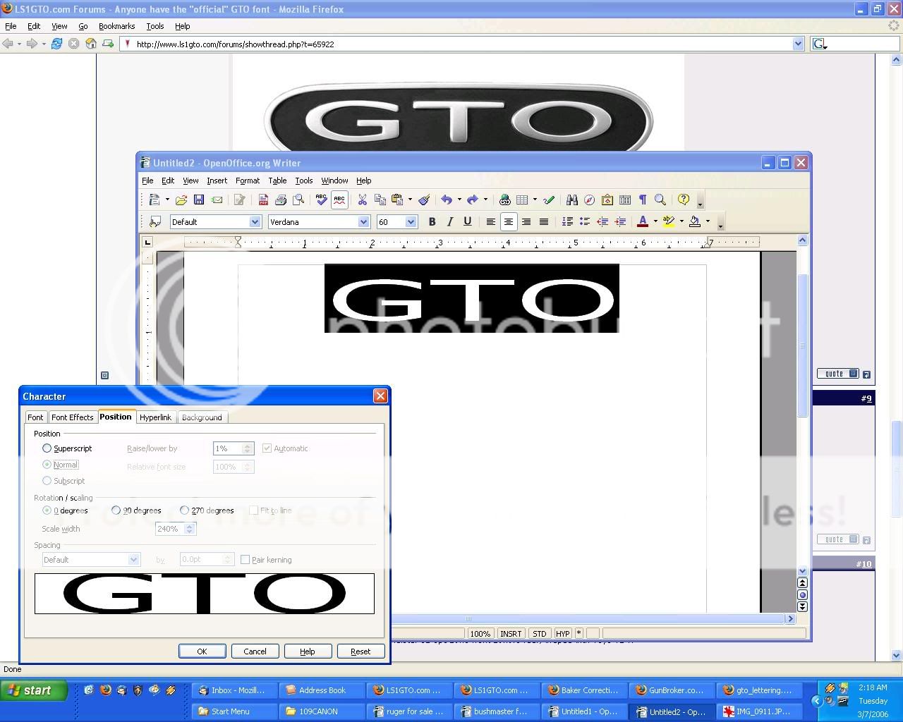 Anyone have the "official" GTO font | LS1GTO Forums