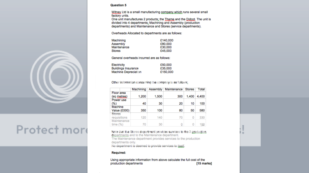 Reapportionment of overheads - accounting - Page 1 - Business ...