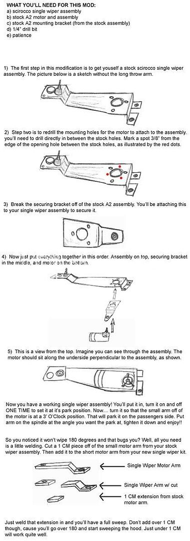 got some ?s bout scirocco single wiper conversion | VW Vortex ...
