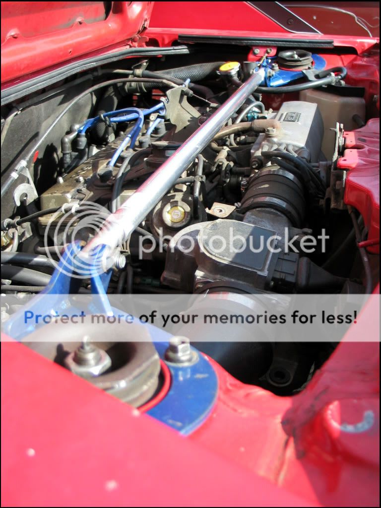 Old-style Cusco SW20 rear adjustable strut bar in a 4age n/a engine bay ...